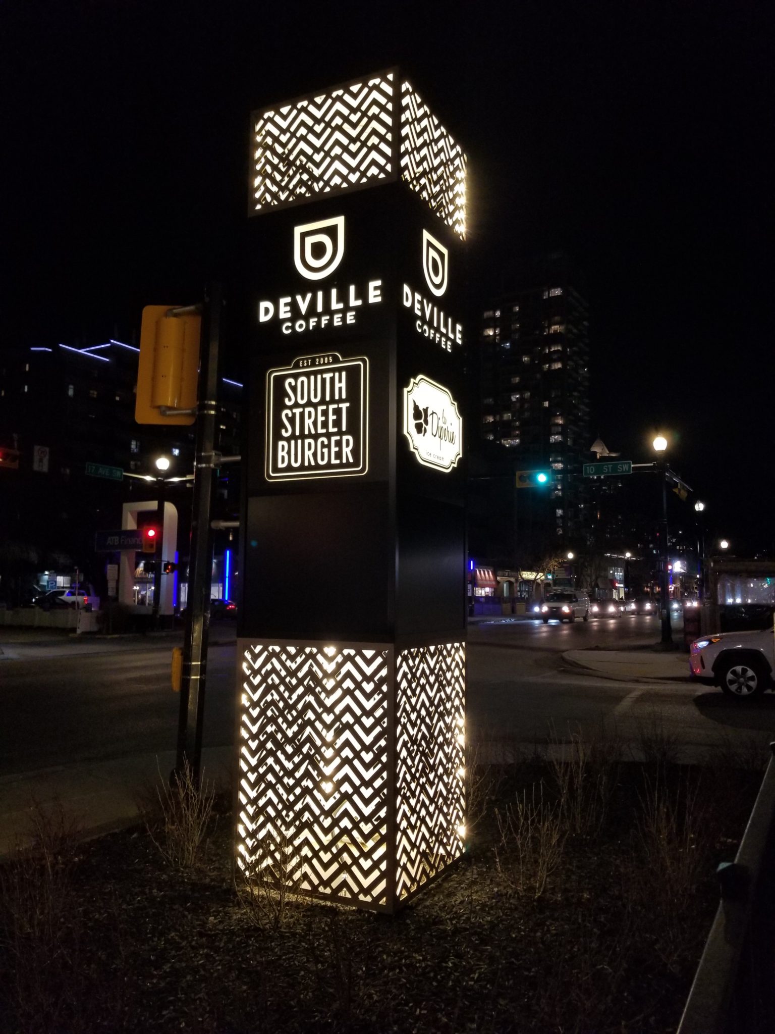 Four-Sided LED Illuminated Multi-Tenant Pylon Sign Structure @ 1103 ...