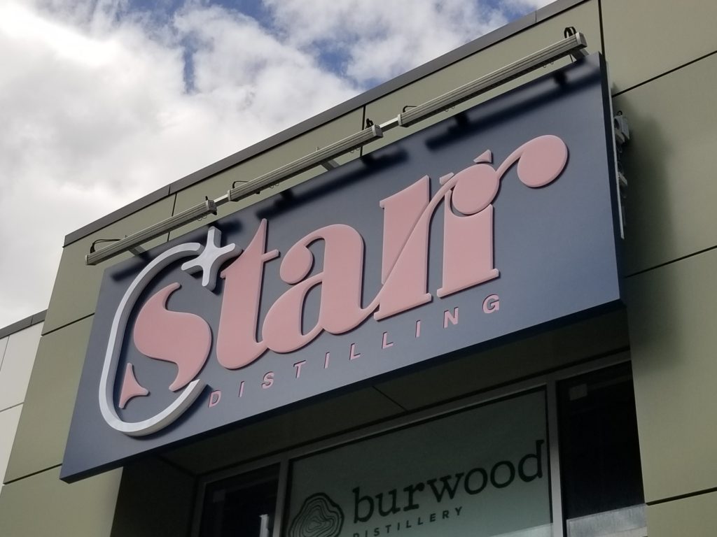 LED illuminated Push-Thru Raised Letter on Black Alum Metal Sign ...